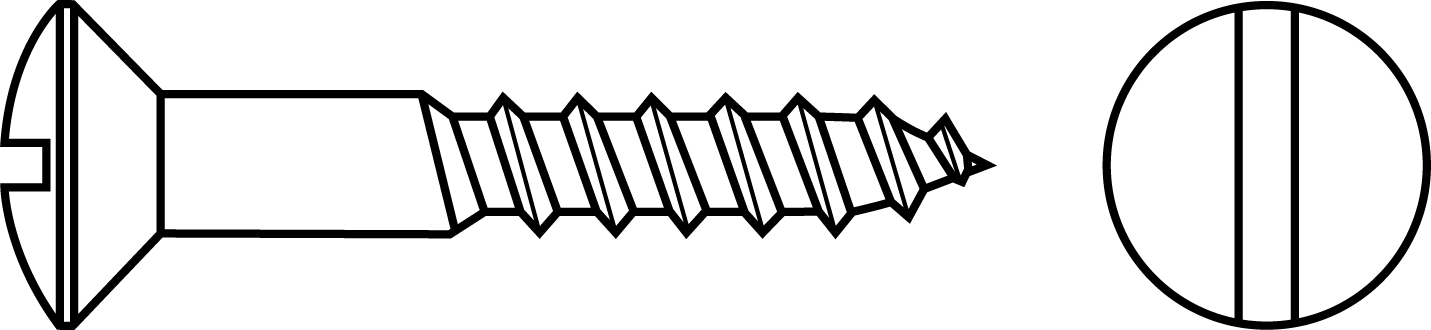 DIN 95 Linsensenkholzschraube, Schlitz, Messing verchromt 3x30 | 61423 ...