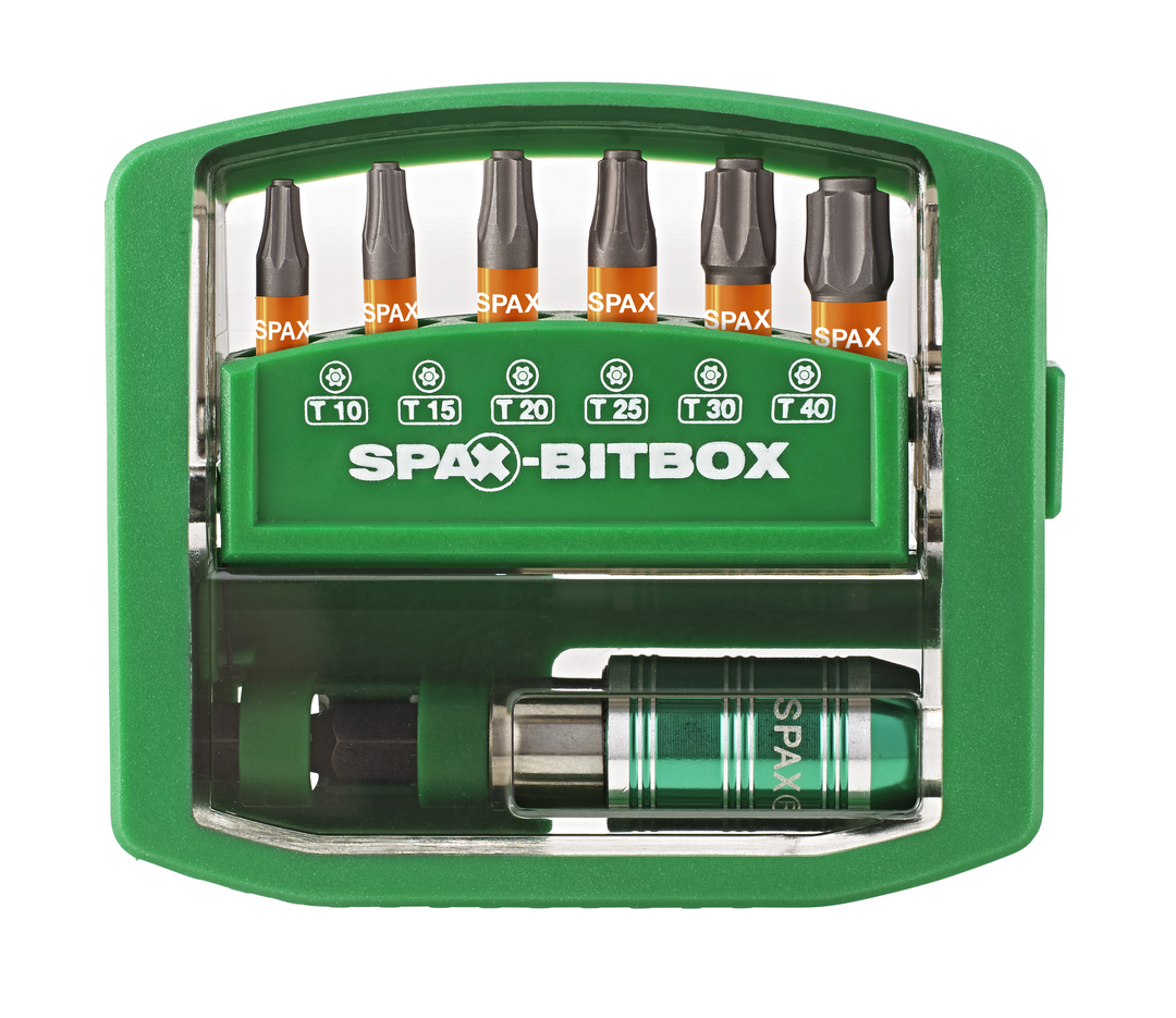 SPAX® Bit-Box T-STAR Plus mit Bithalter, 7 Teile | 155814 🔩 frantos.com