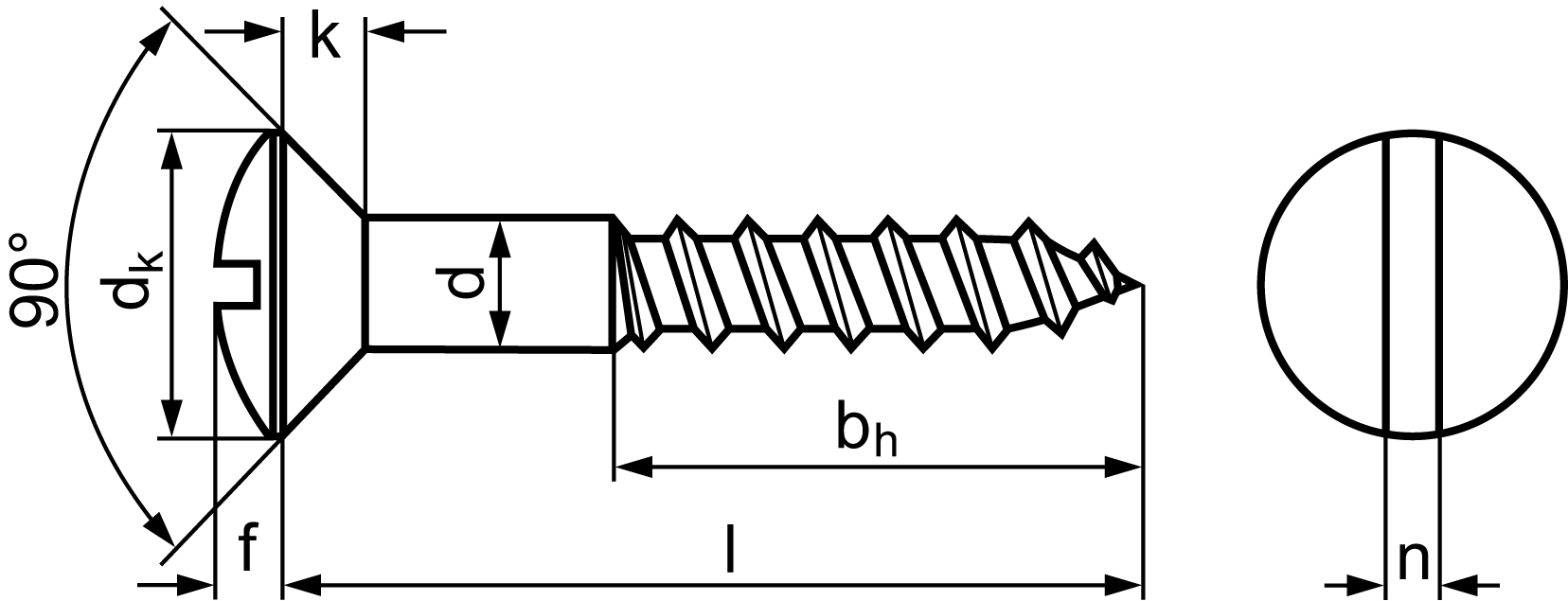 DIN 95 Linsensenkholzschraube, Schlitz, Messing verchromt 3x30 | 61423 ...